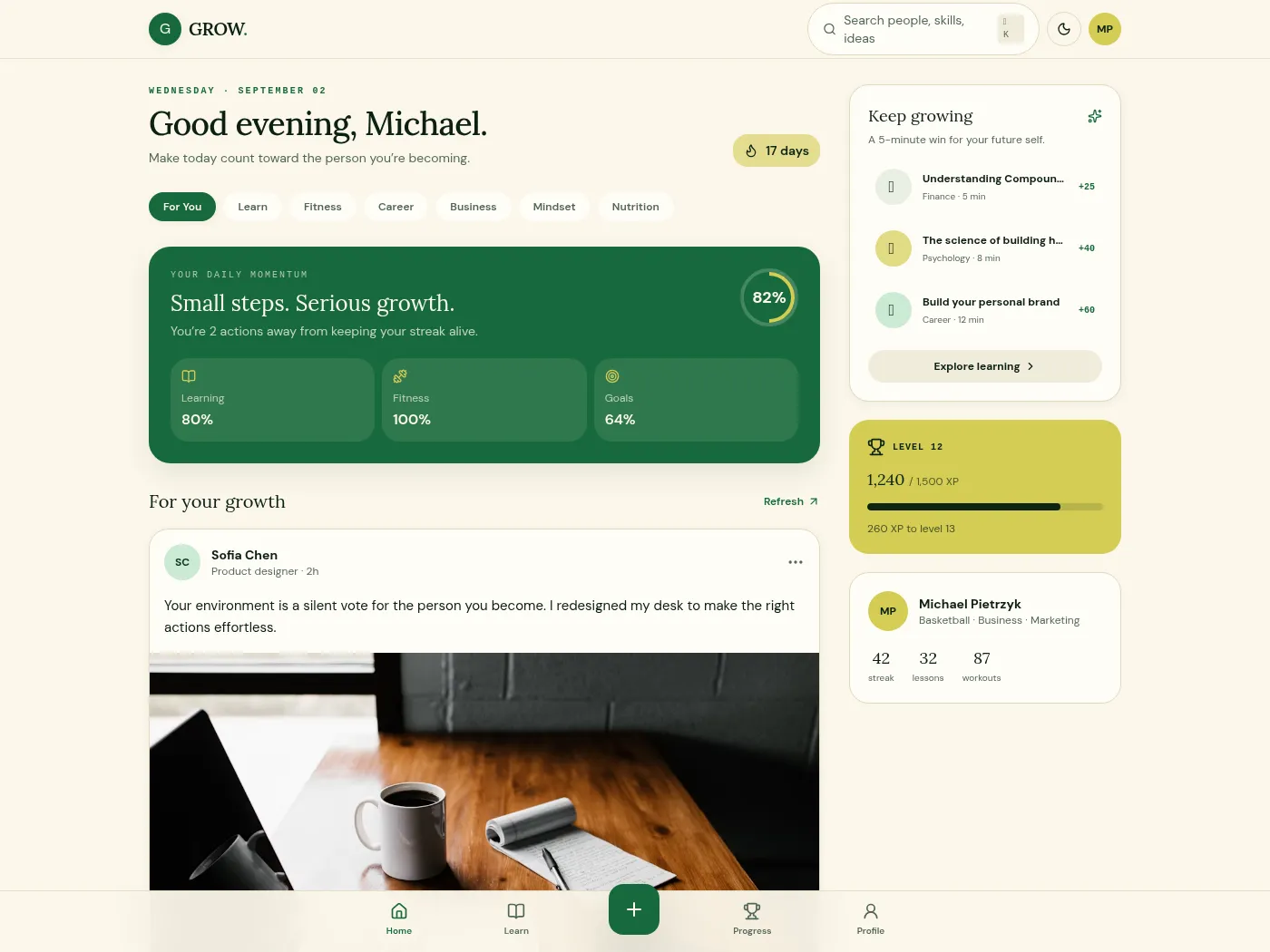 GROW: Social Self-Development