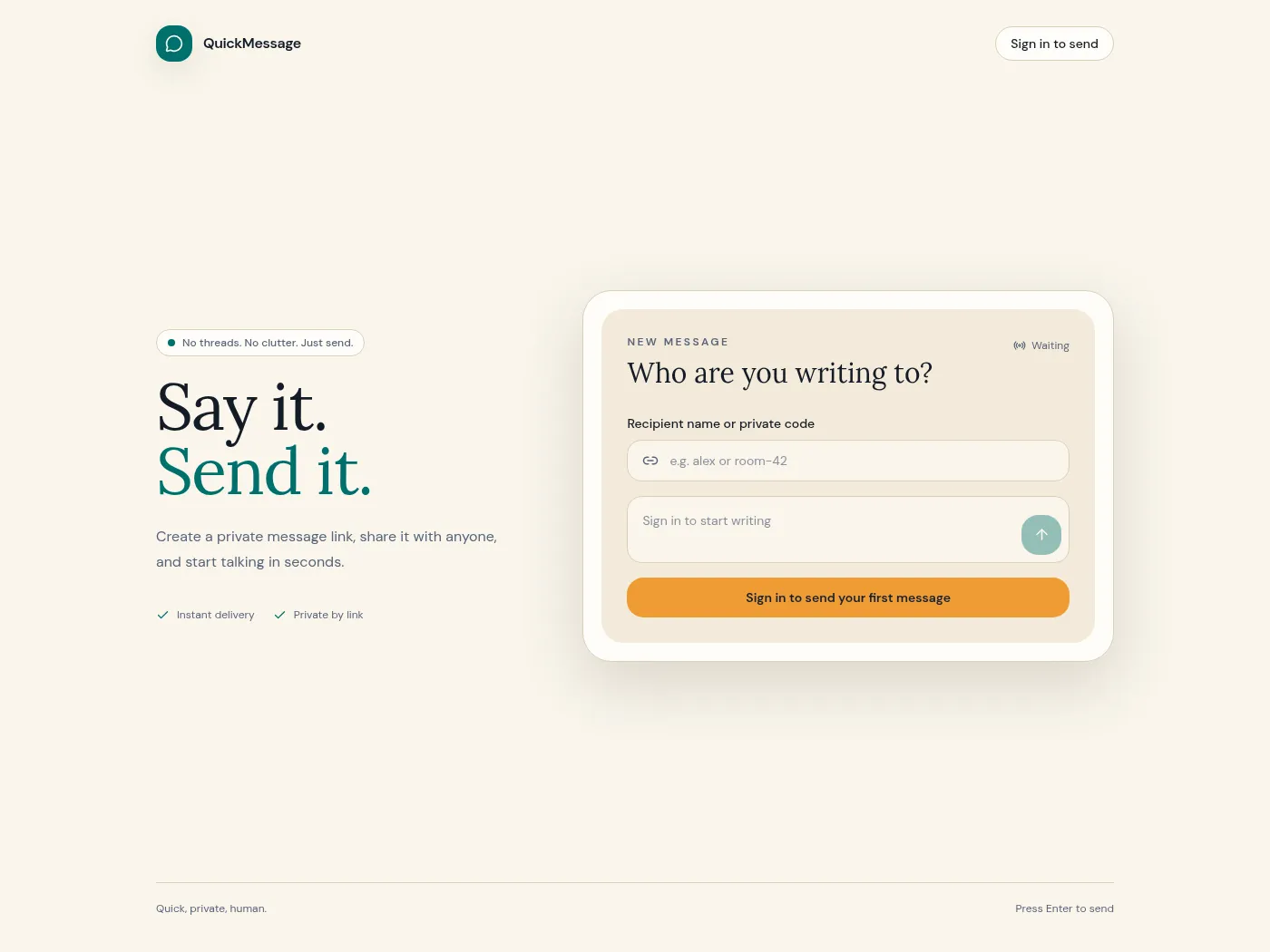 QuickMessage App