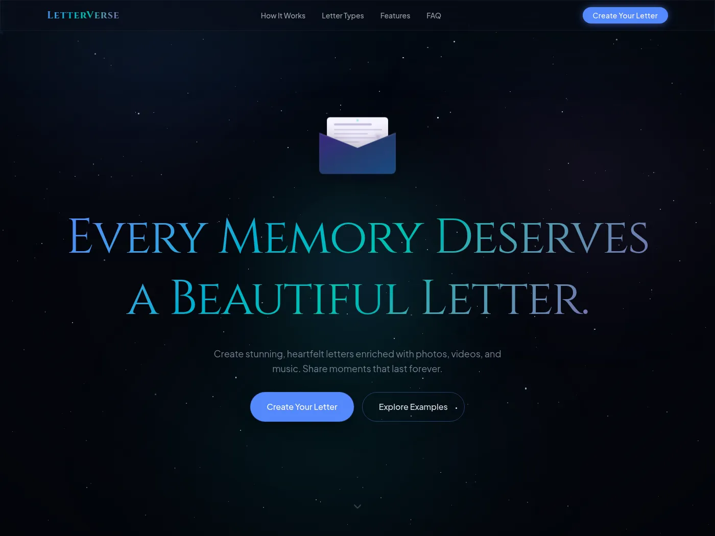 LetterVerse Cinematic Website