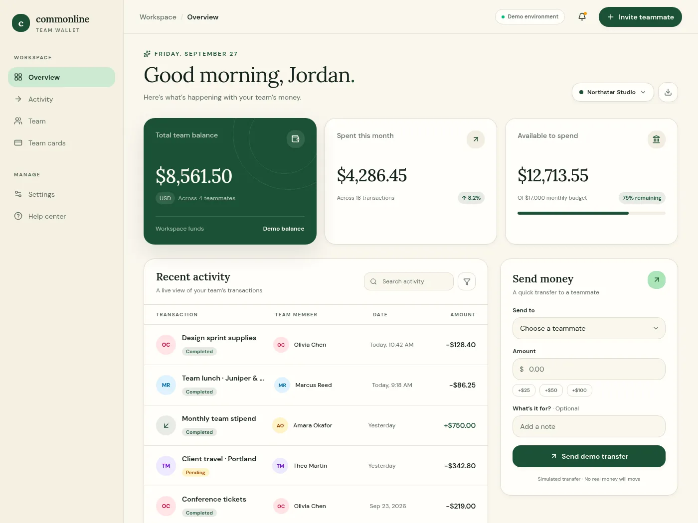 Fintech Sim Demo
