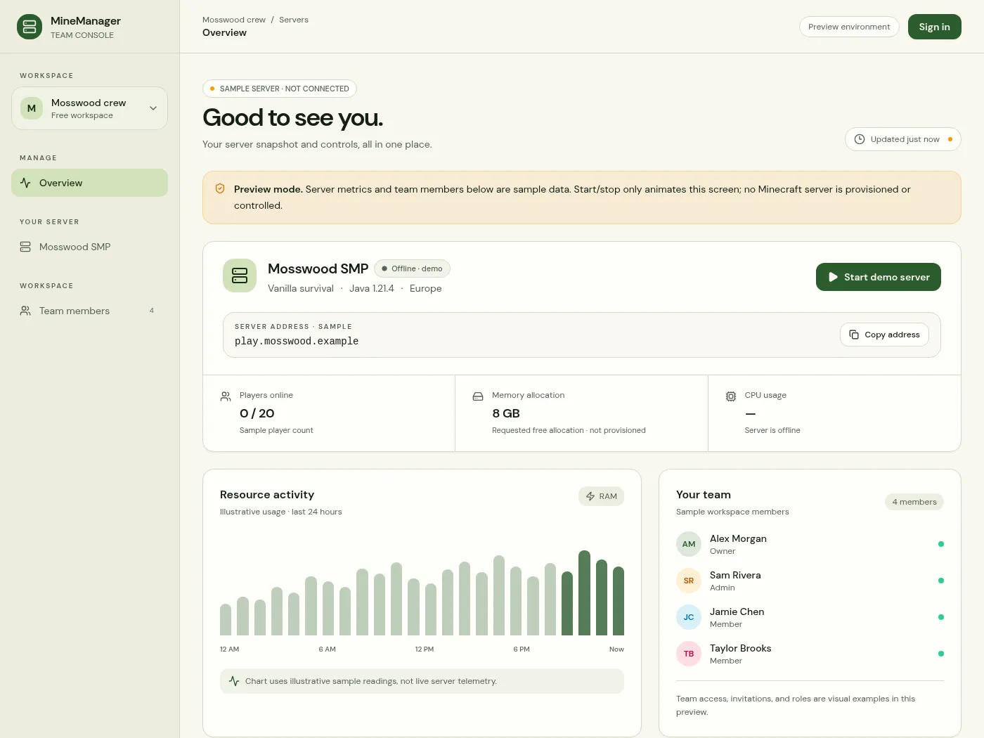 MineManager Free Server