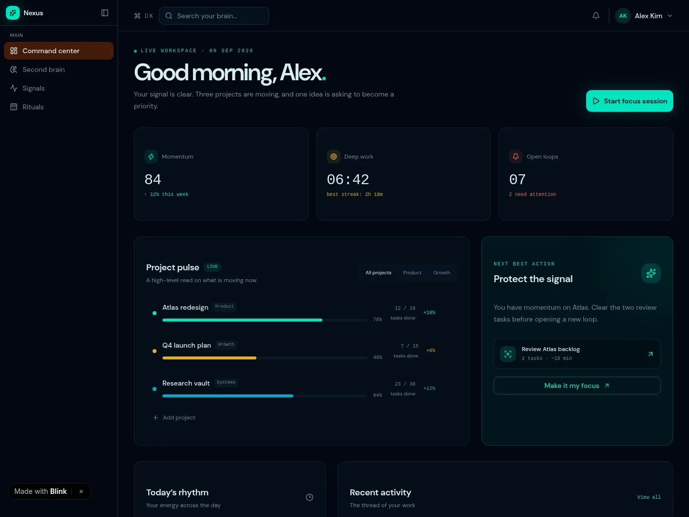Second Brain Dashboard