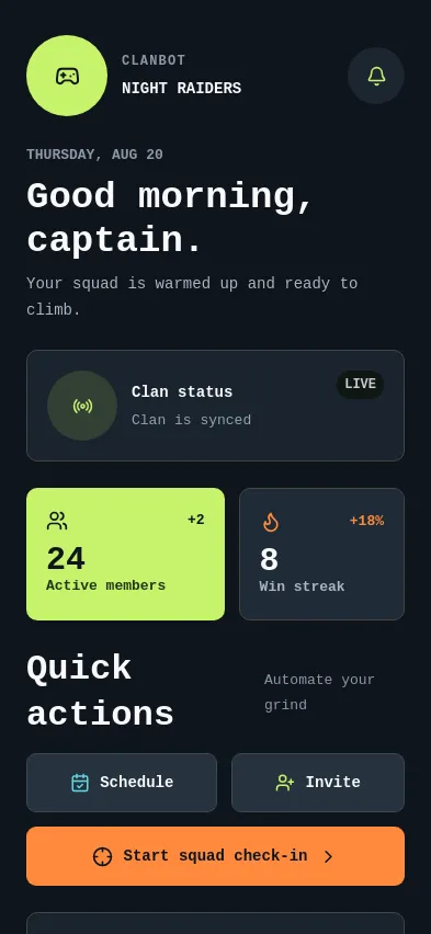 ClanBot Mobile Manager