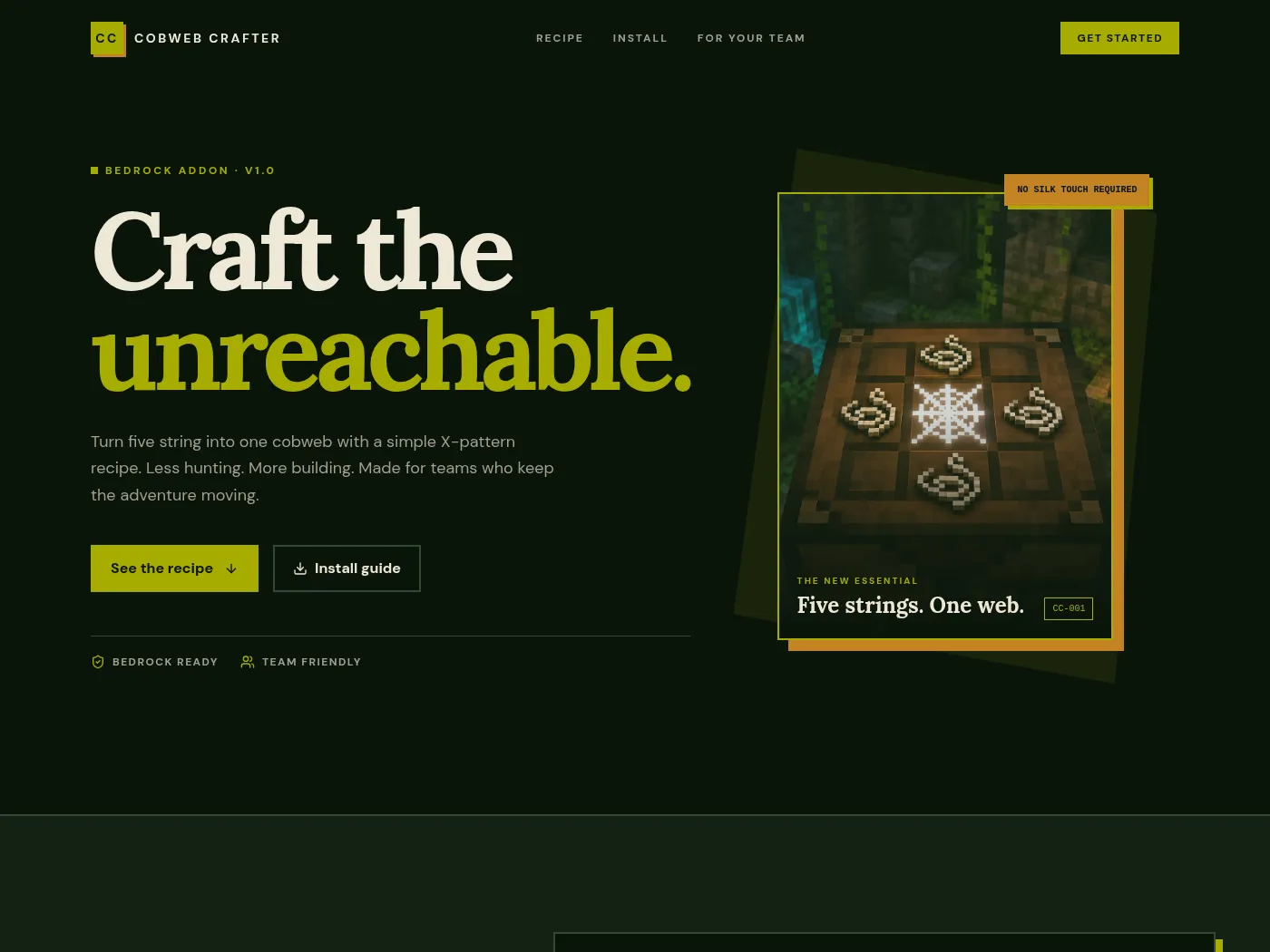 Cobweb Crafter Addon