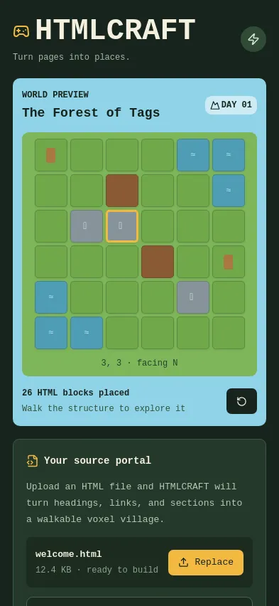3D HTML Minecraft Explorer