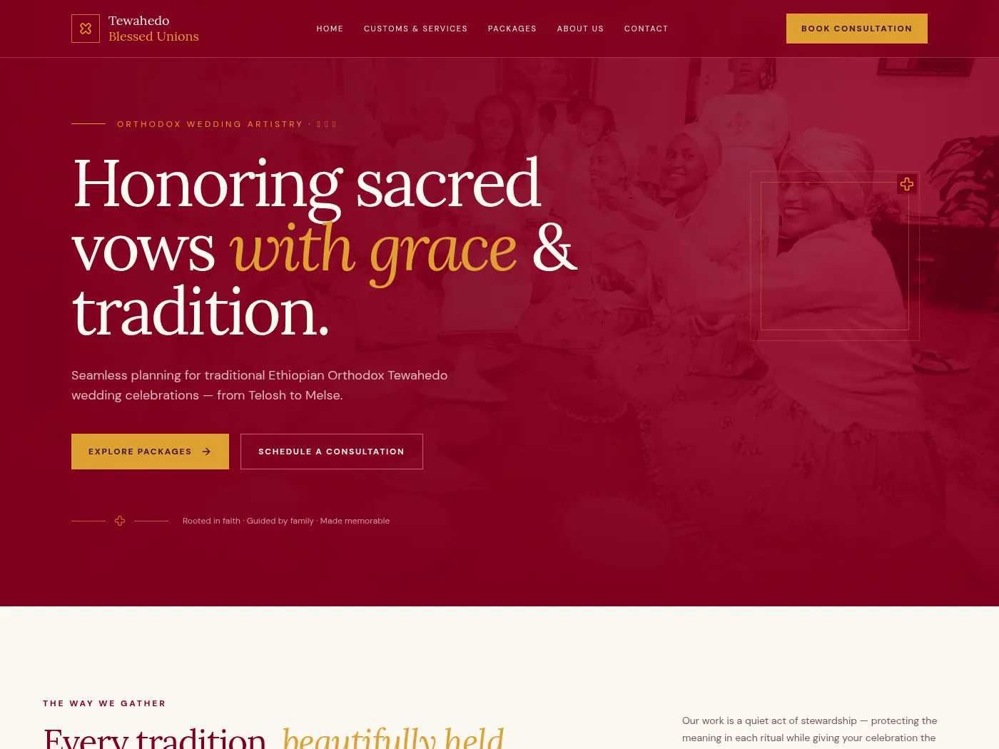 Blessed Unions Landing Page