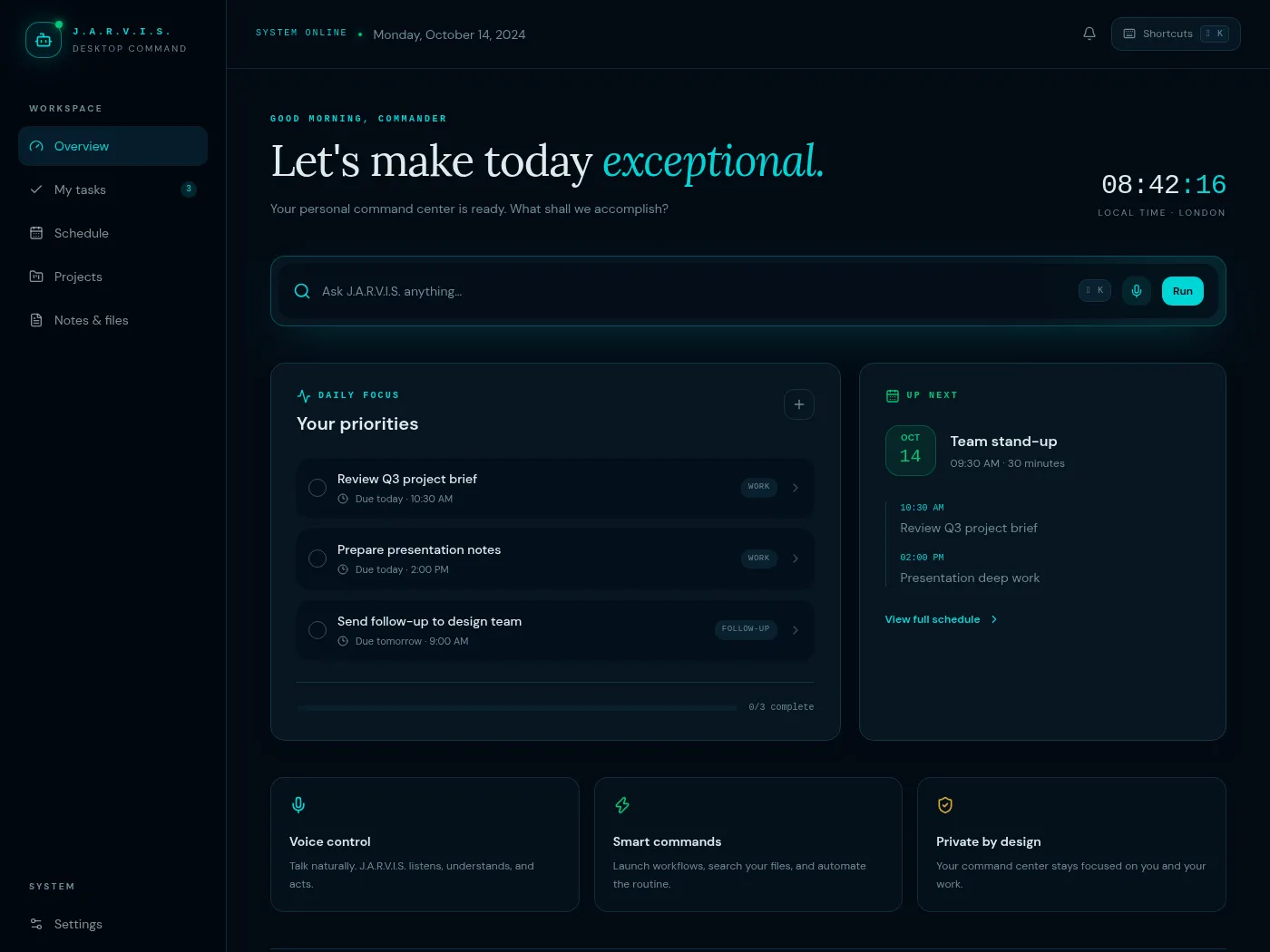J.A.R.V.I.S. Desktop Assistant