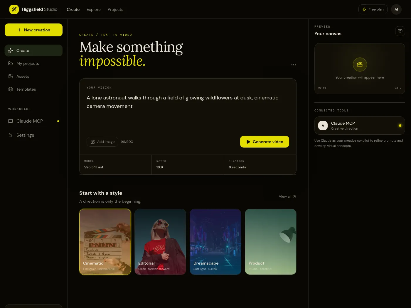Higgsfield AI Free Clone