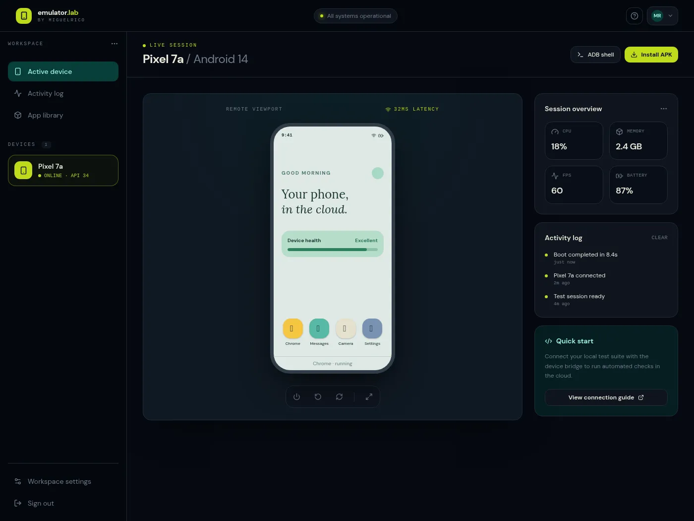 Cloud Android Emulator