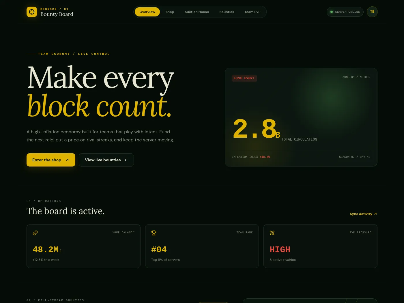 Bedrock Bounty Economy