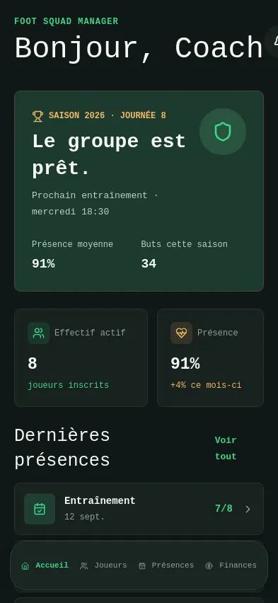 Foot Squad Manager