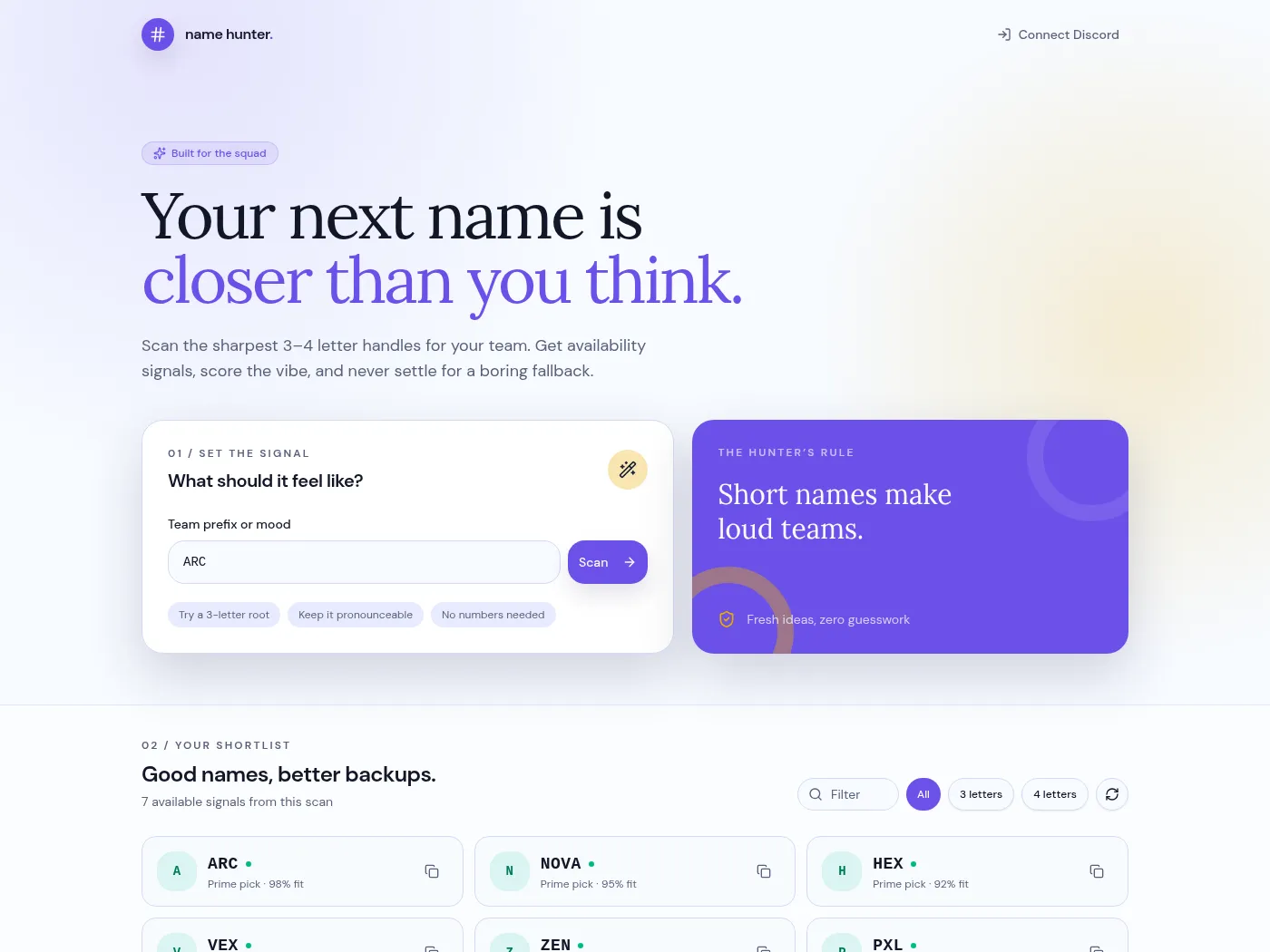 Discord Name Hunter