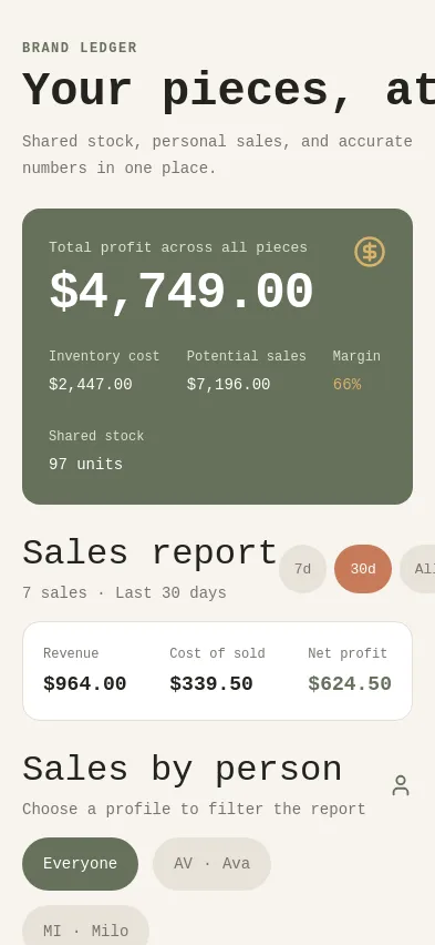 Brand Ledger Mobile