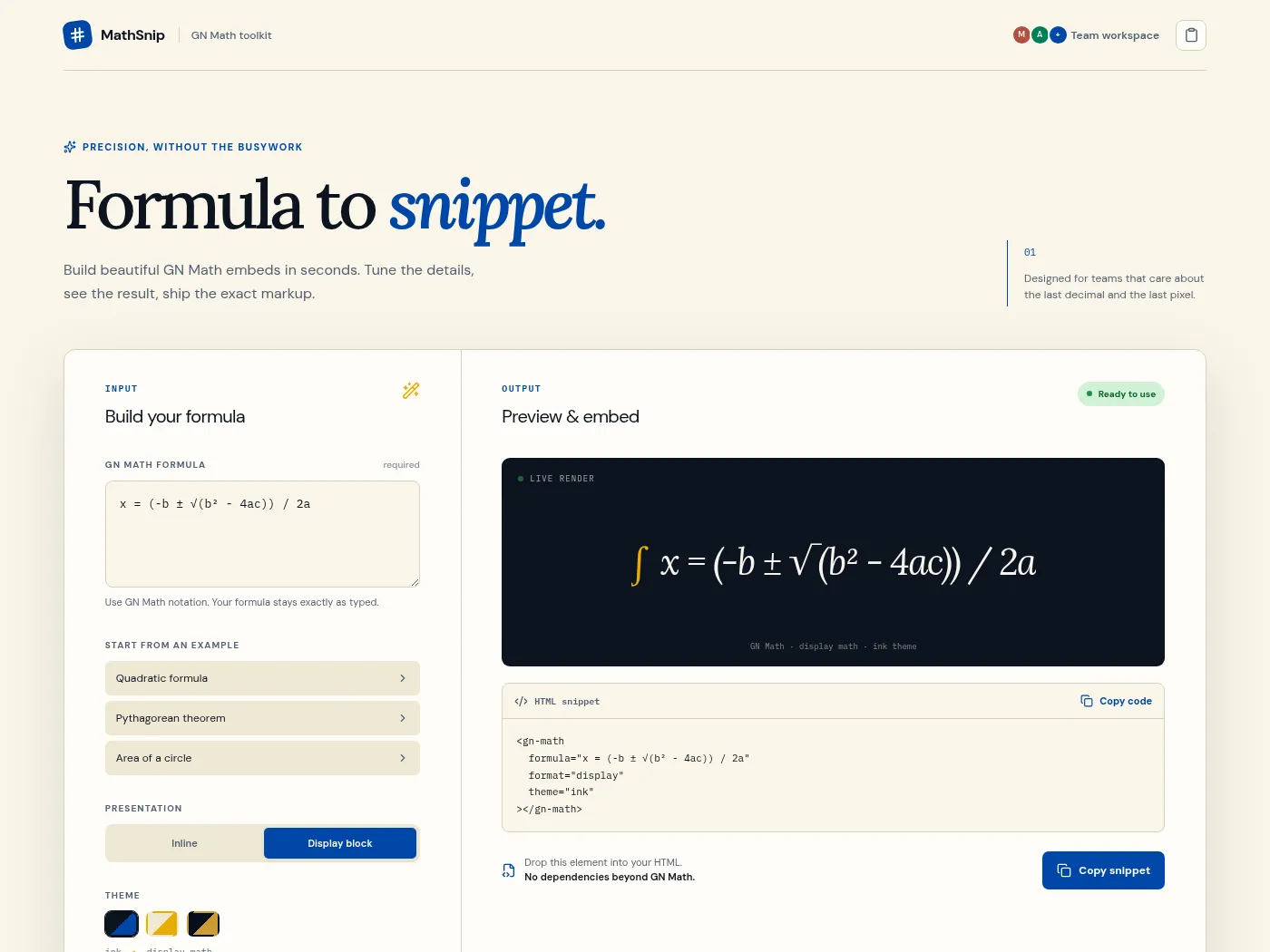 MathSnip Generator