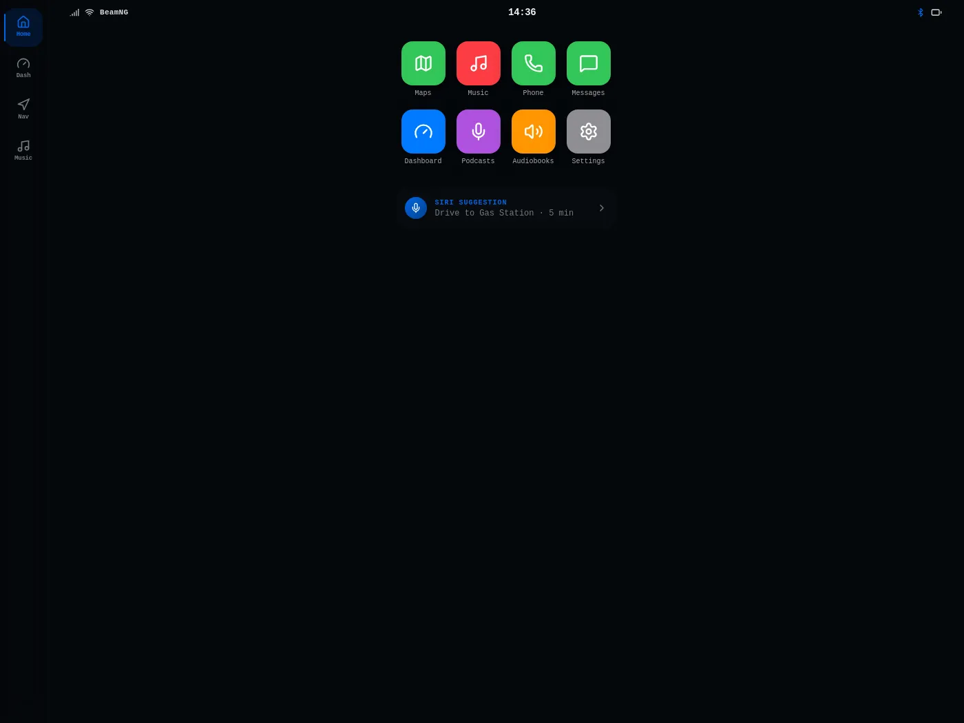 BeamNG CarPlay Interface