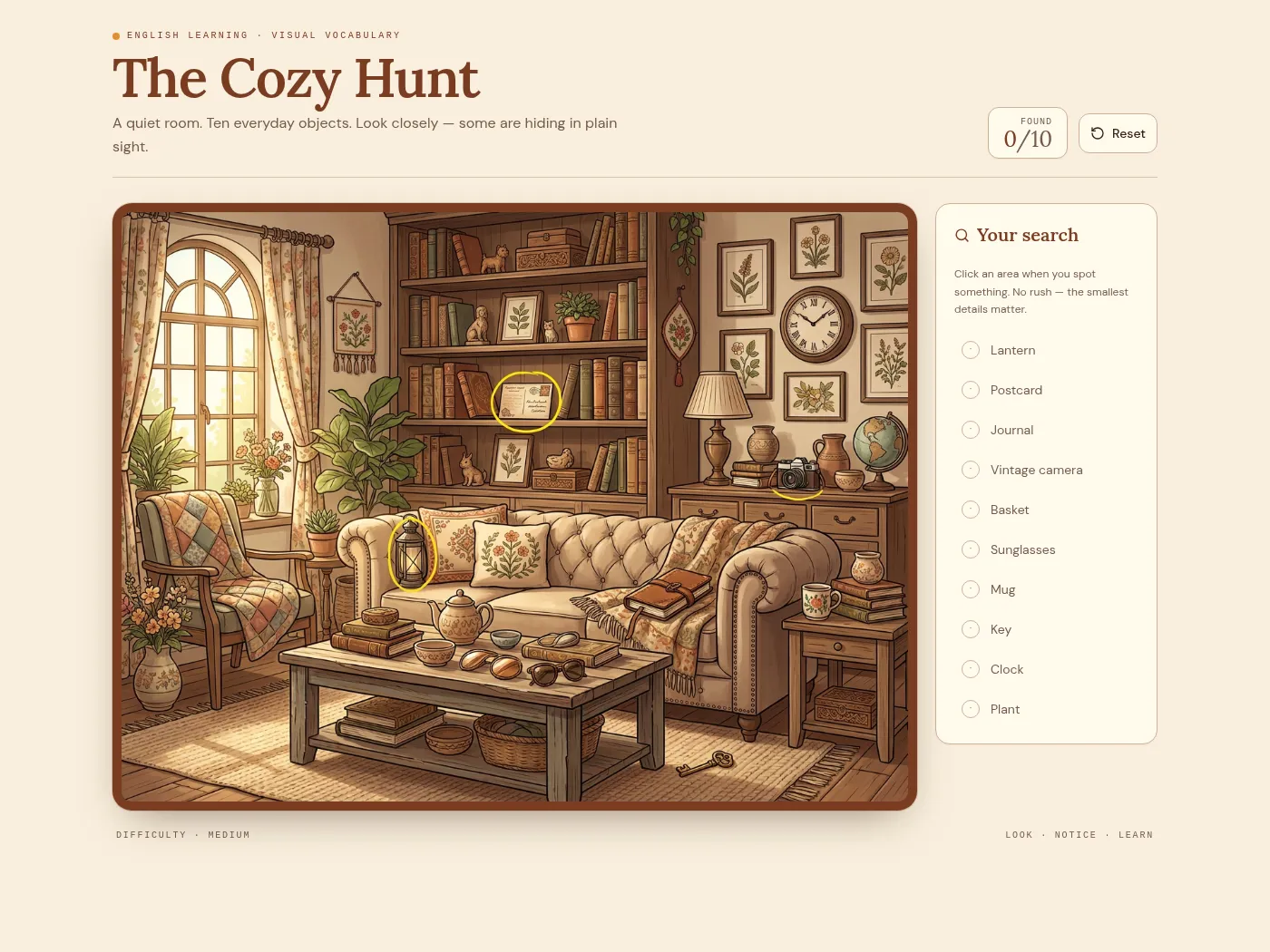 Hidden English Cozy Hunt