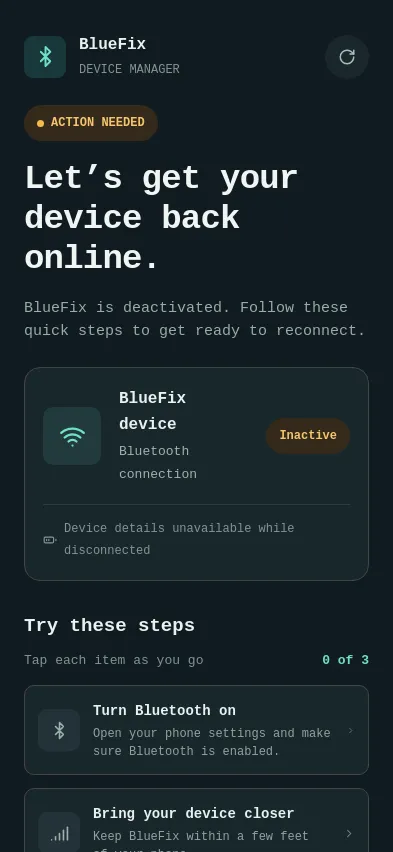 BlueFix Device Manager