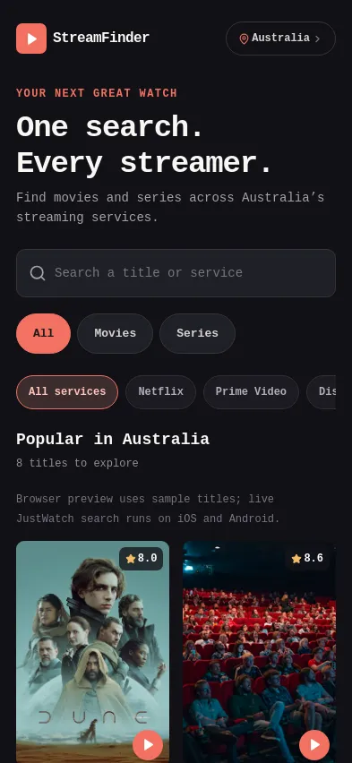 StreamFinder AU