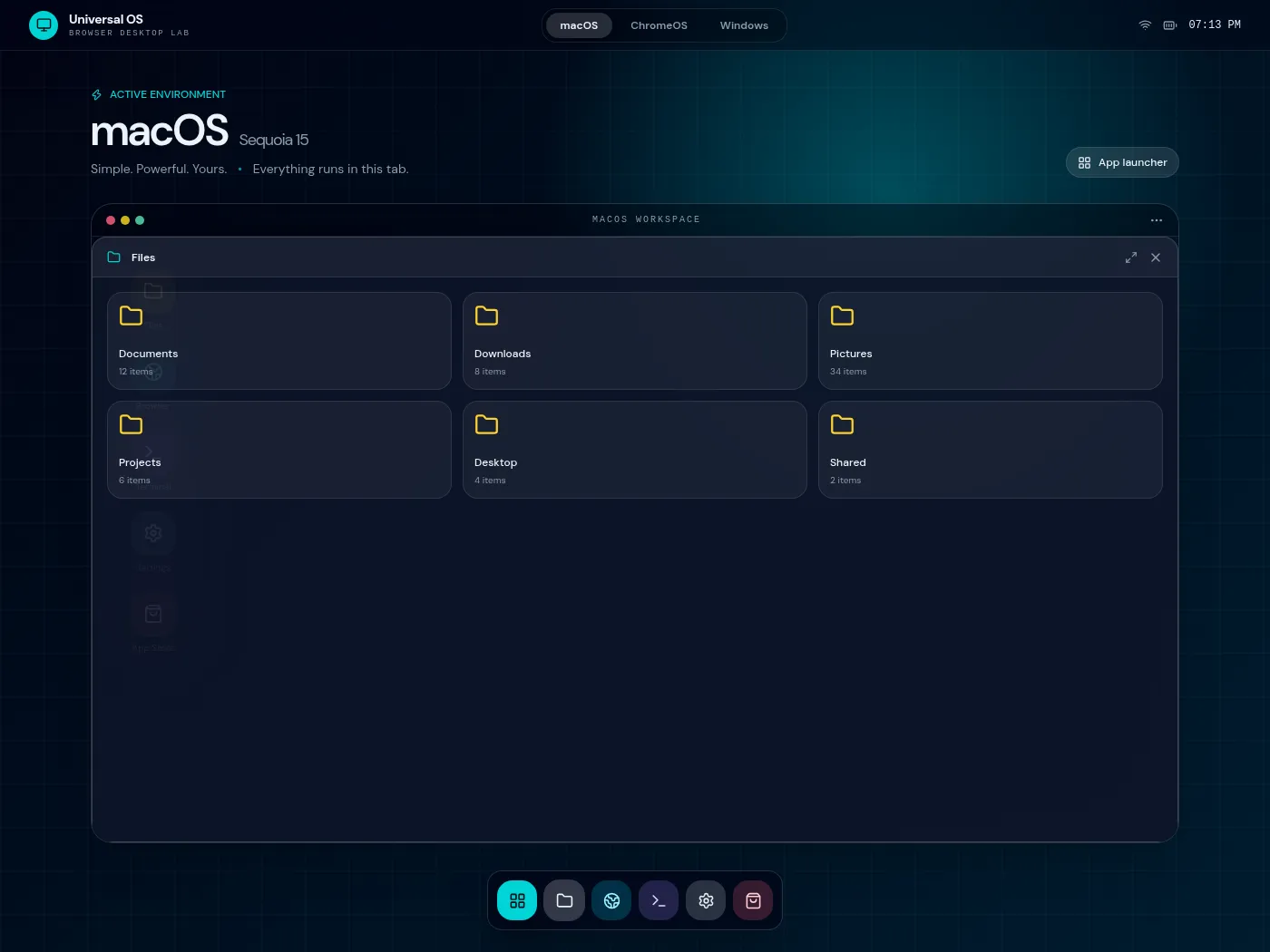 Universal OS Web Desktop
