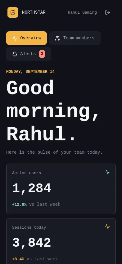 Team Admin Mobile Panel