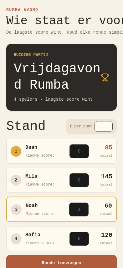 Rumba Score Tracker