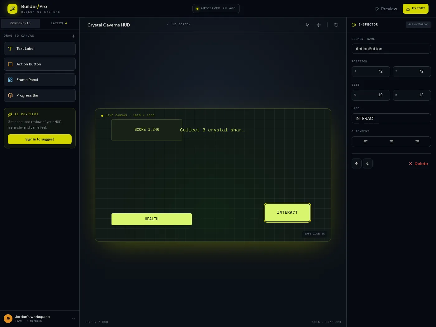 Roblox UI Builder Pro