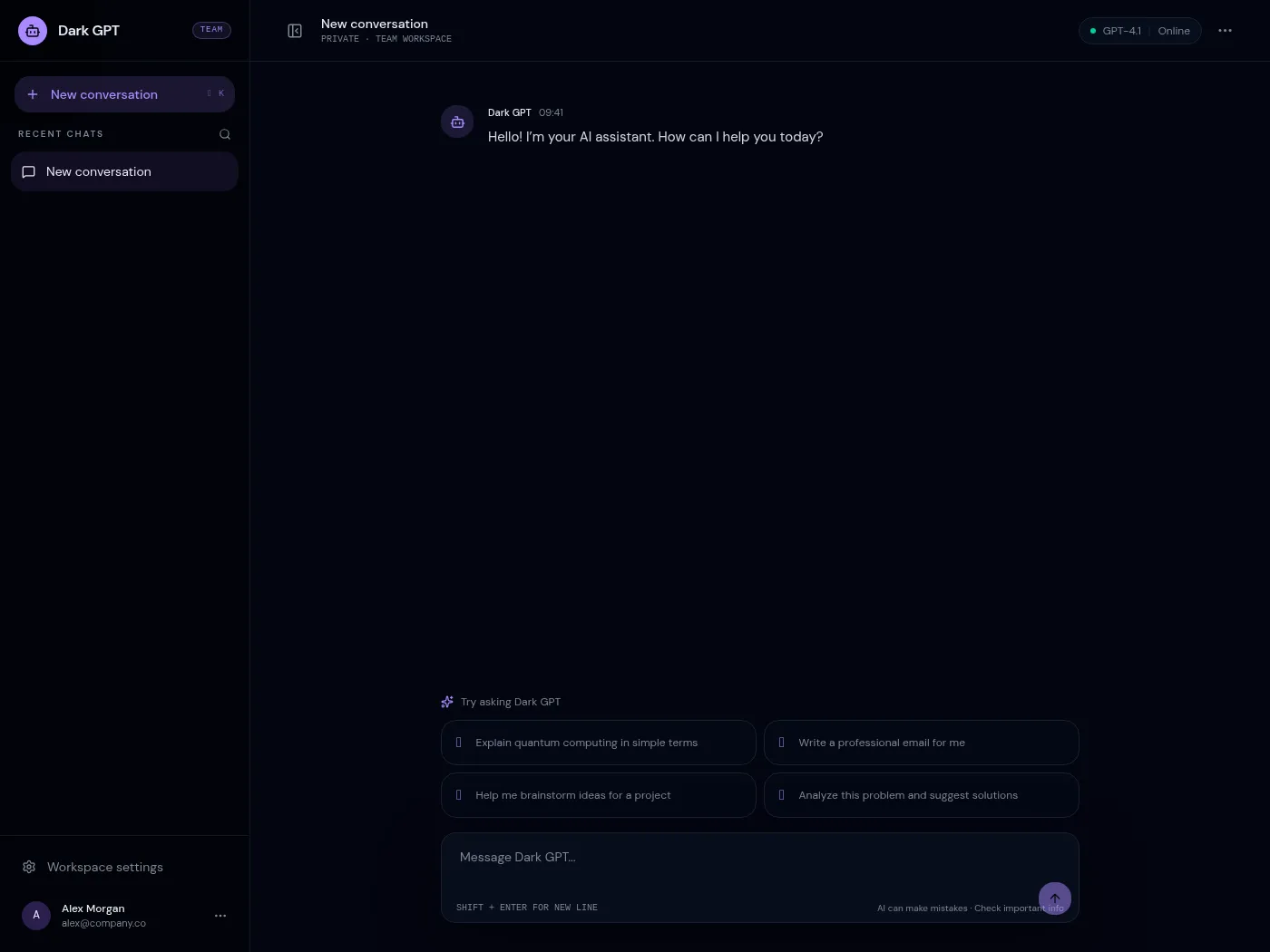 Dark GPT AI Chat