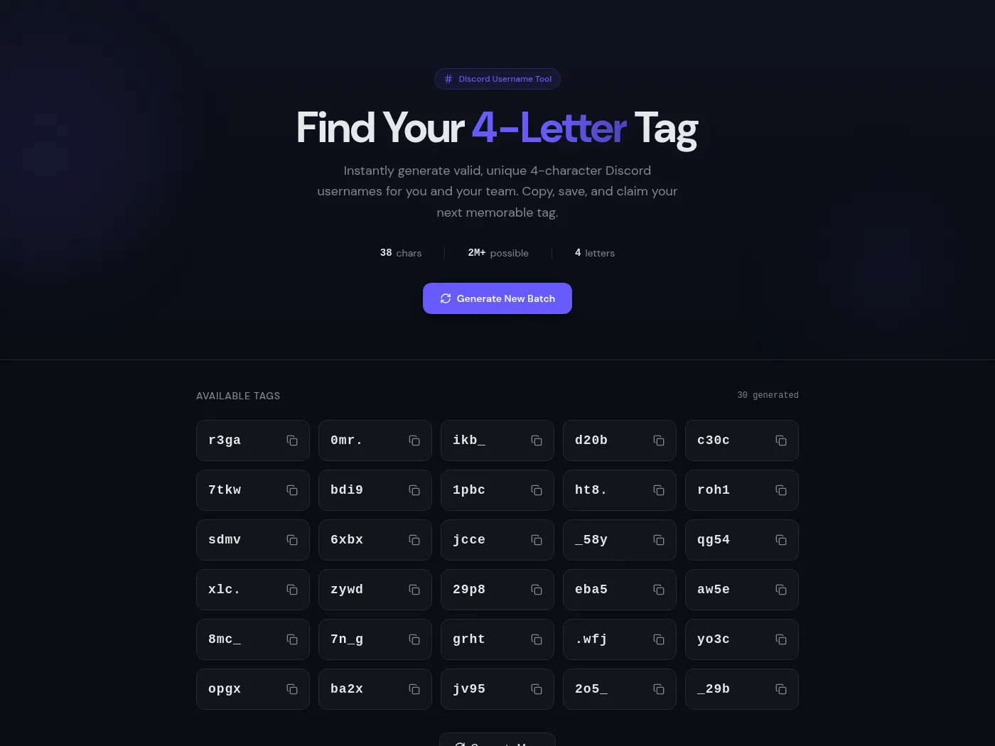 4Letter Discord Tag Finder