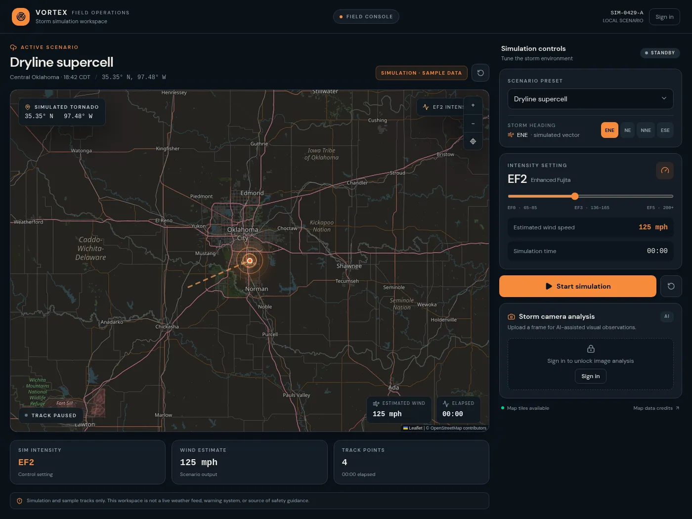 Tornado AI Simulator