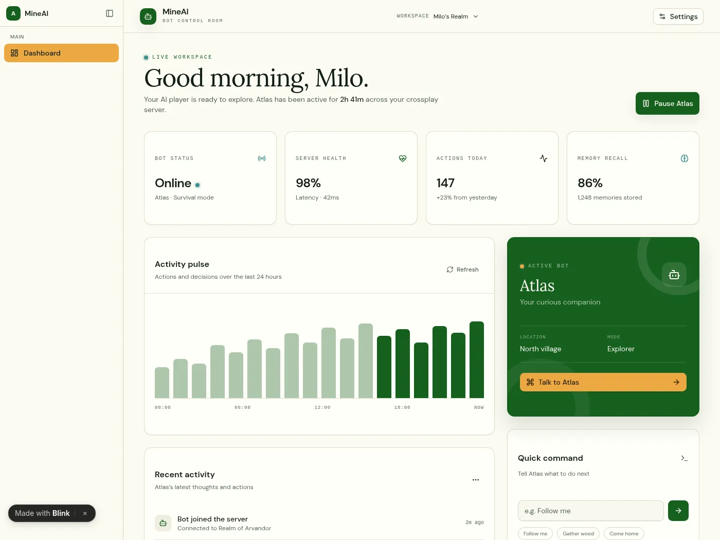 MineAI Bot Dashboard