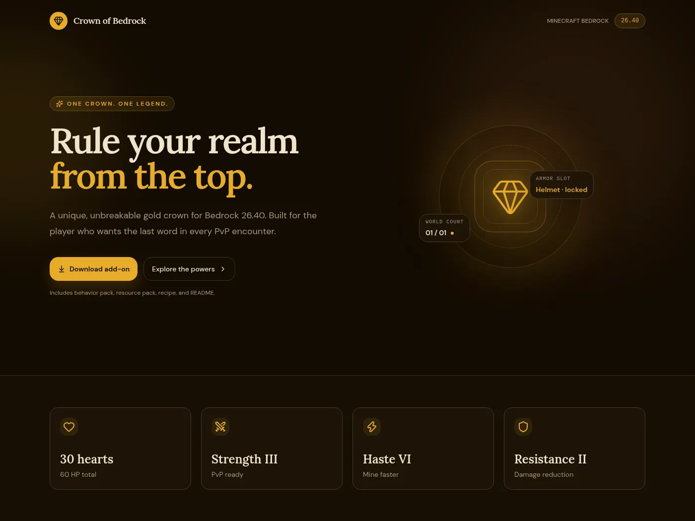 Bedrock Crown Add-On