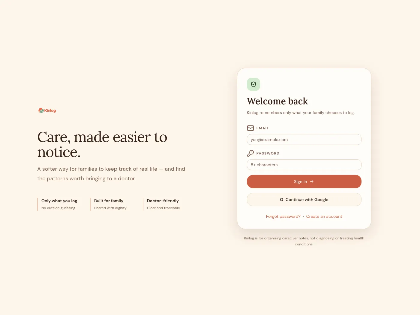 Kinlog AI Health Tracker