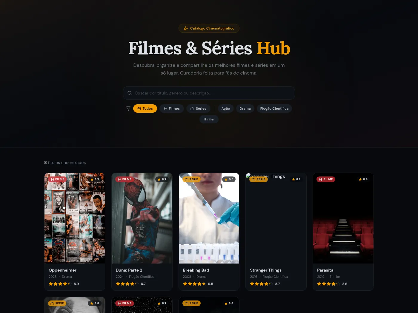 Filmes & Séries Hub
