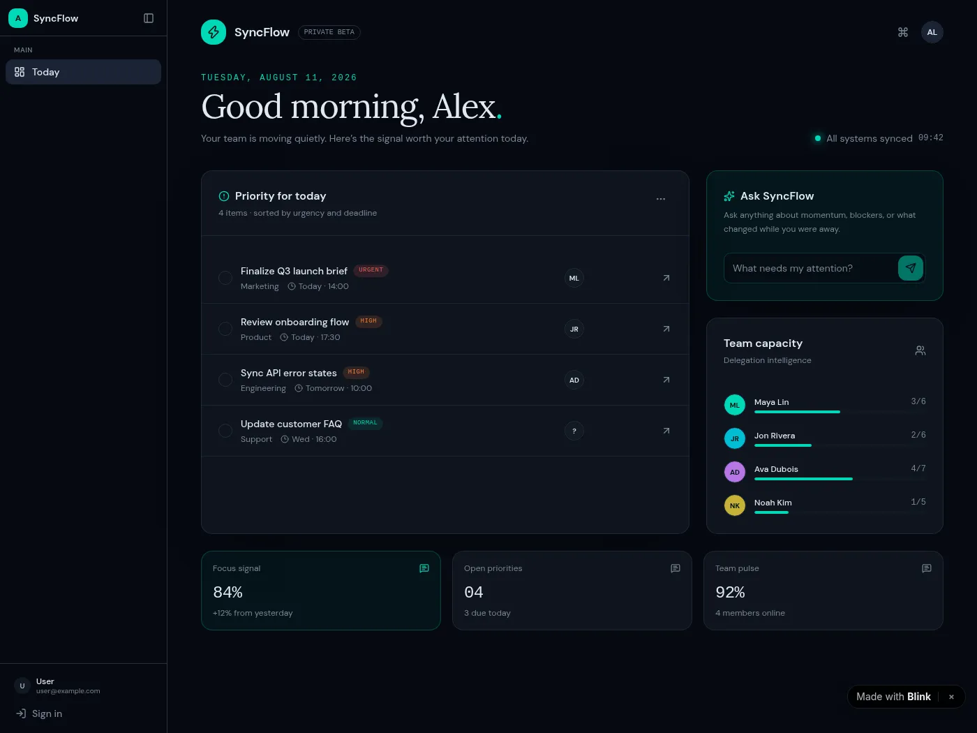 SyncFlow Dashboard