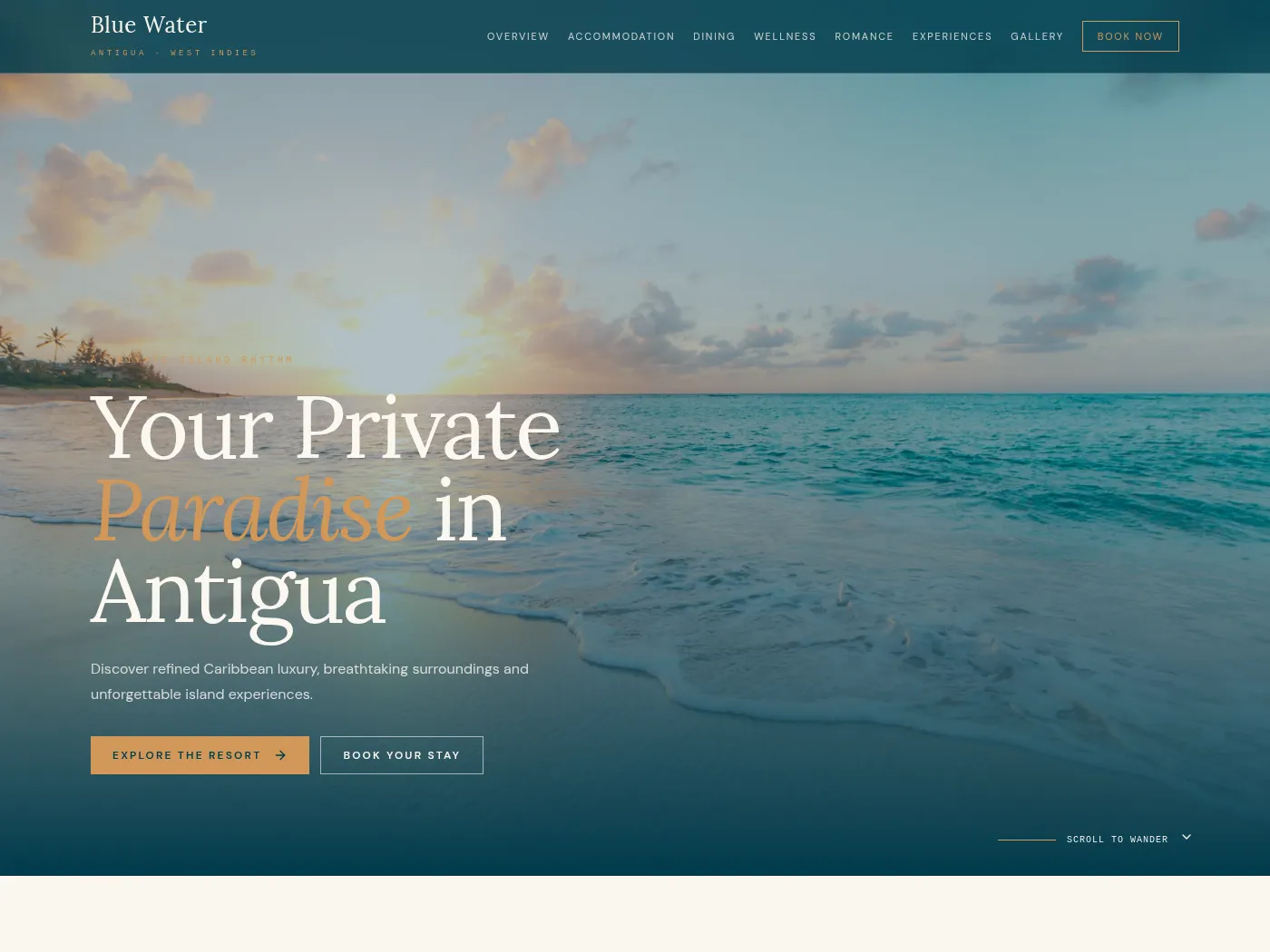 Blue Water Antigua Site