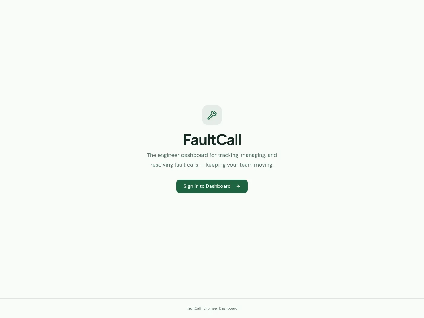 FaultCall Engineer Dashboard