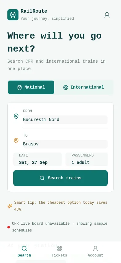 RailRoute Booker