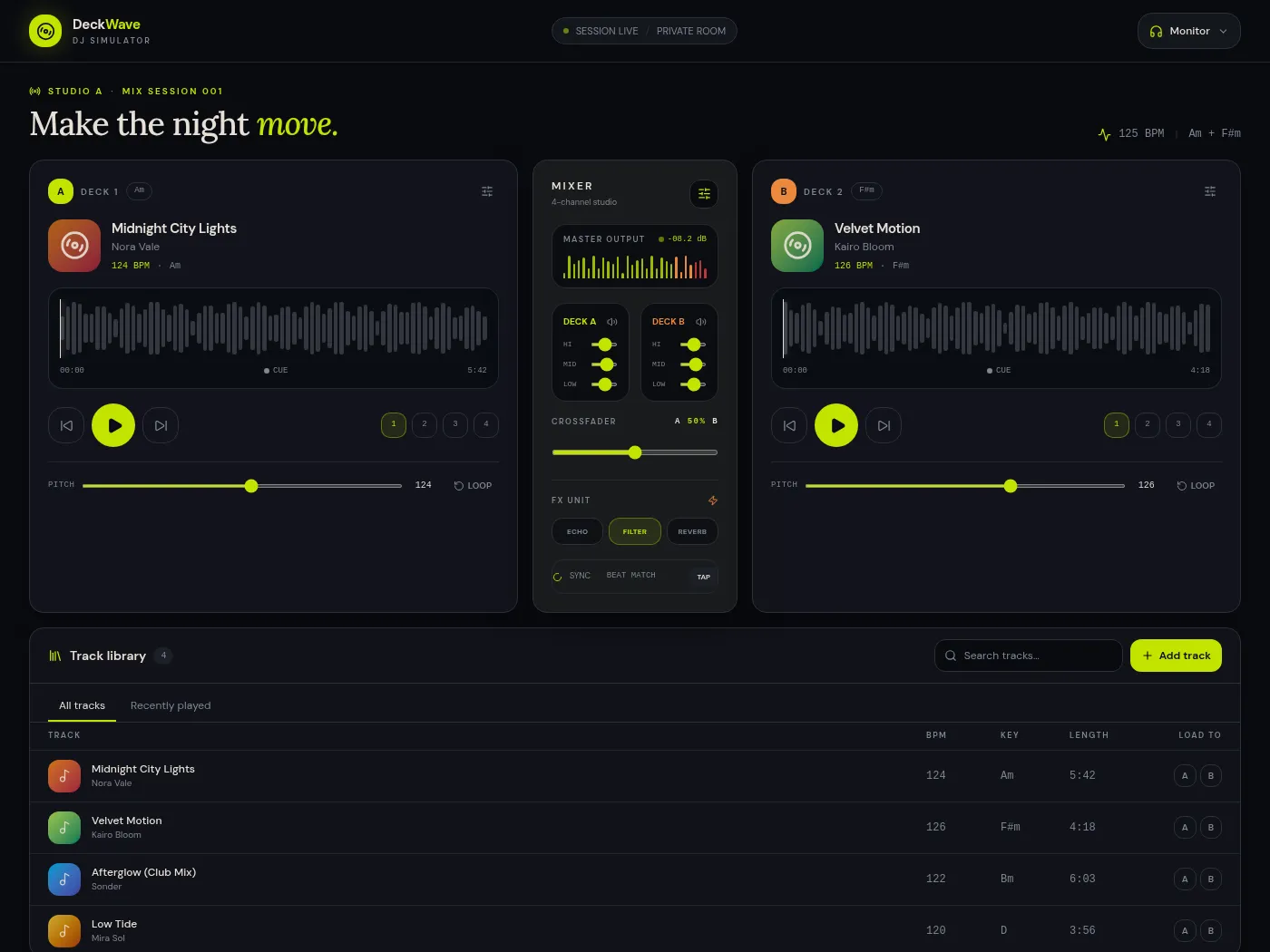 DeckWave DJ Simulator