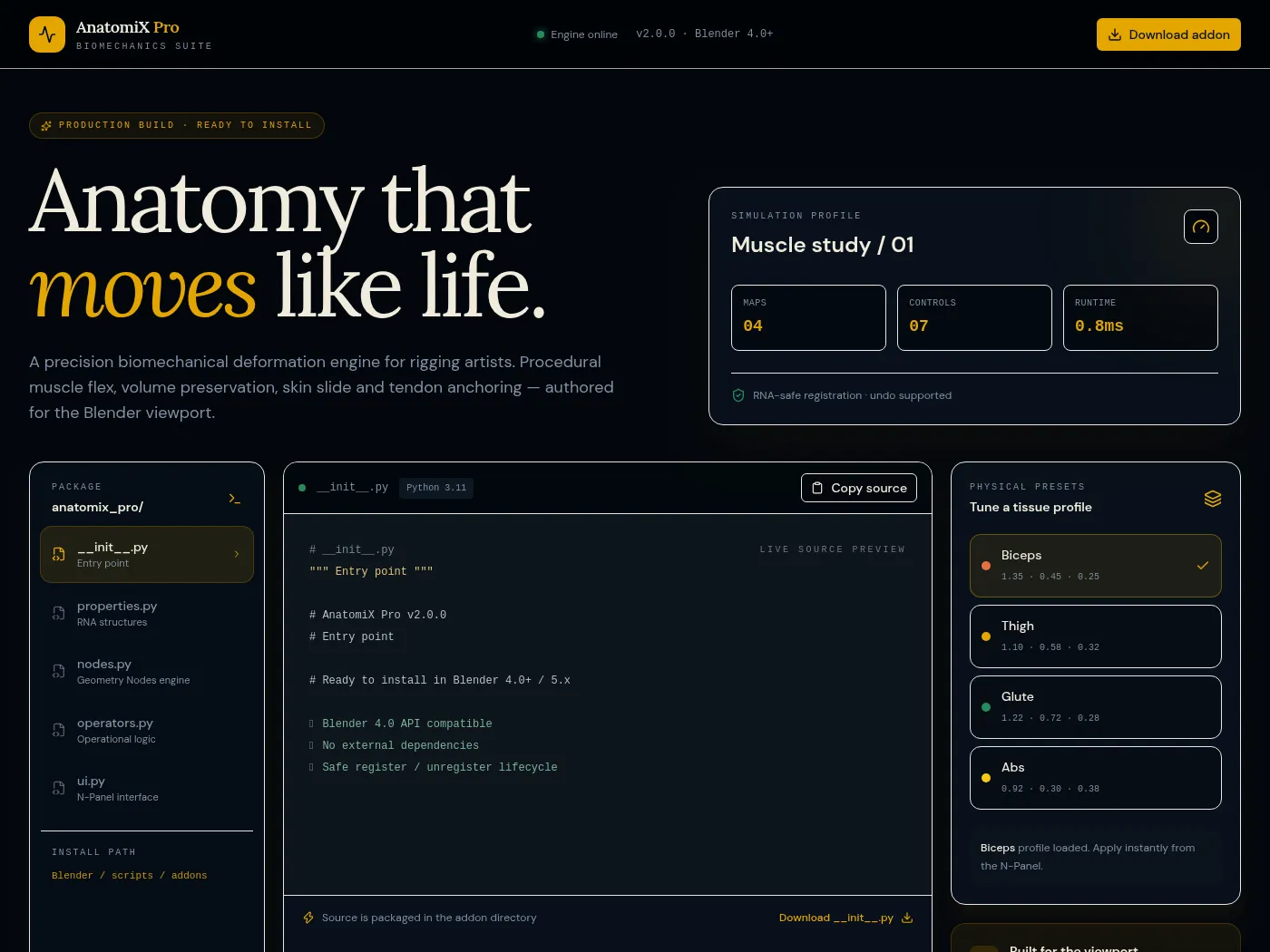 AnatomiX Pro Blender Addon