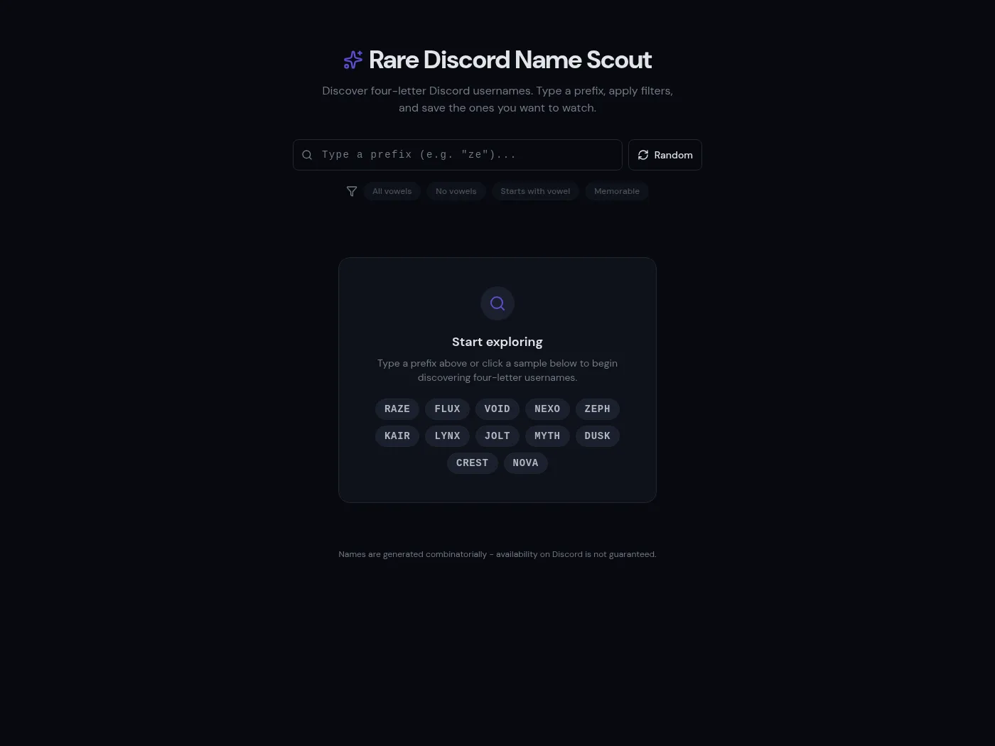 Rare Discord Name Scout