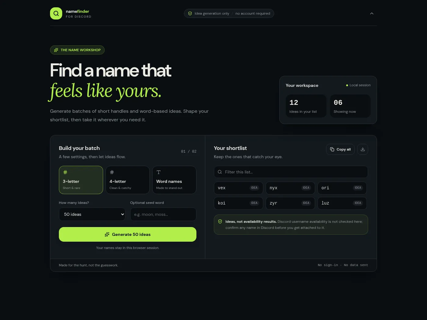 Discord Name Finder