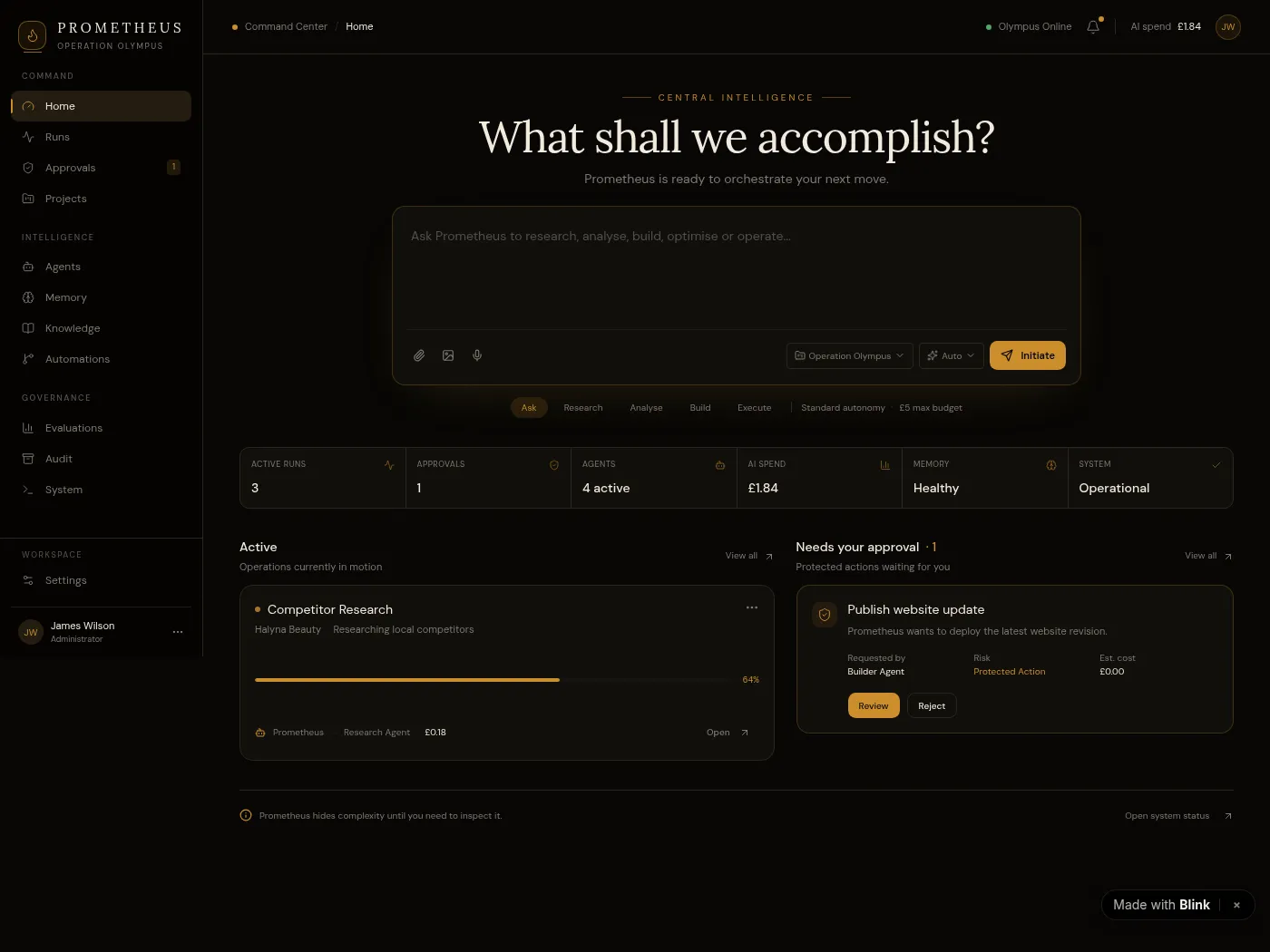 Prometheus AI Command Center