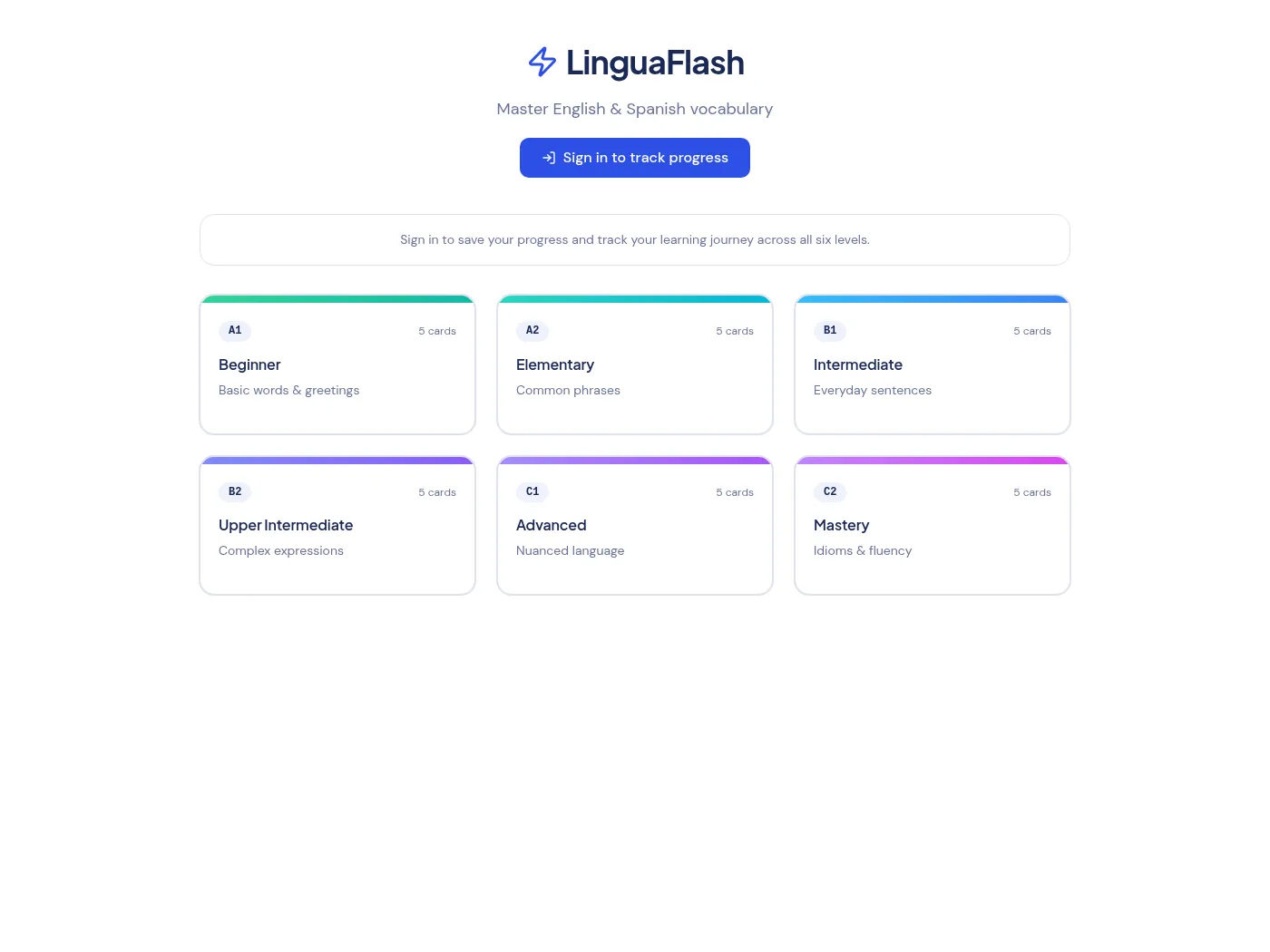 LinguaFlash Cards