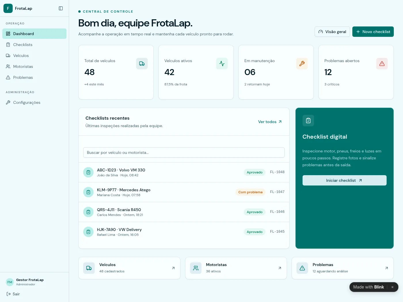 FrotaLap Fleet Manager