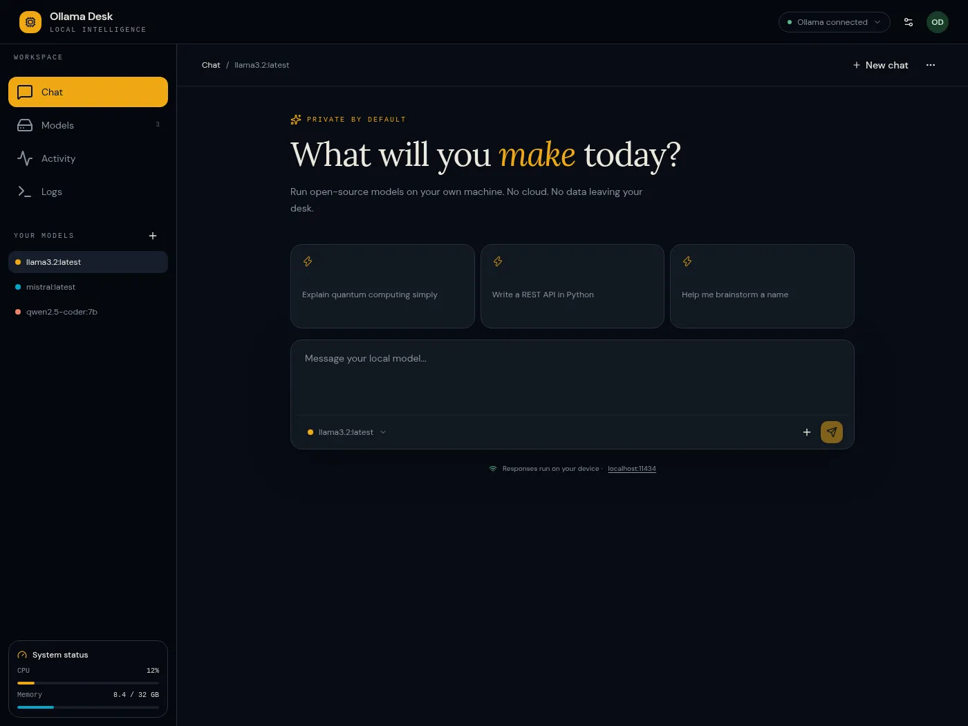 Ollama Desktop UI