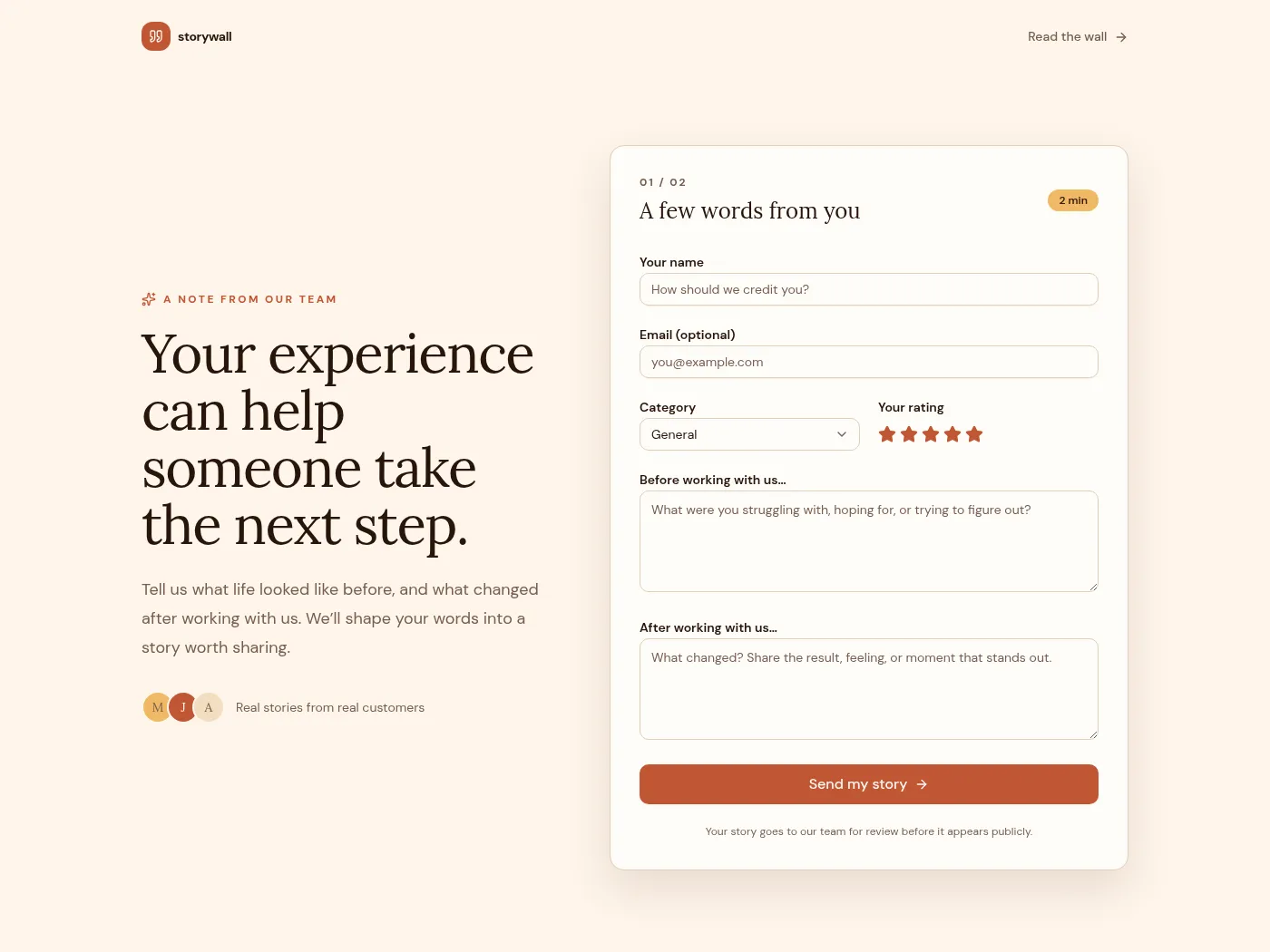 AI Testimonial Wall