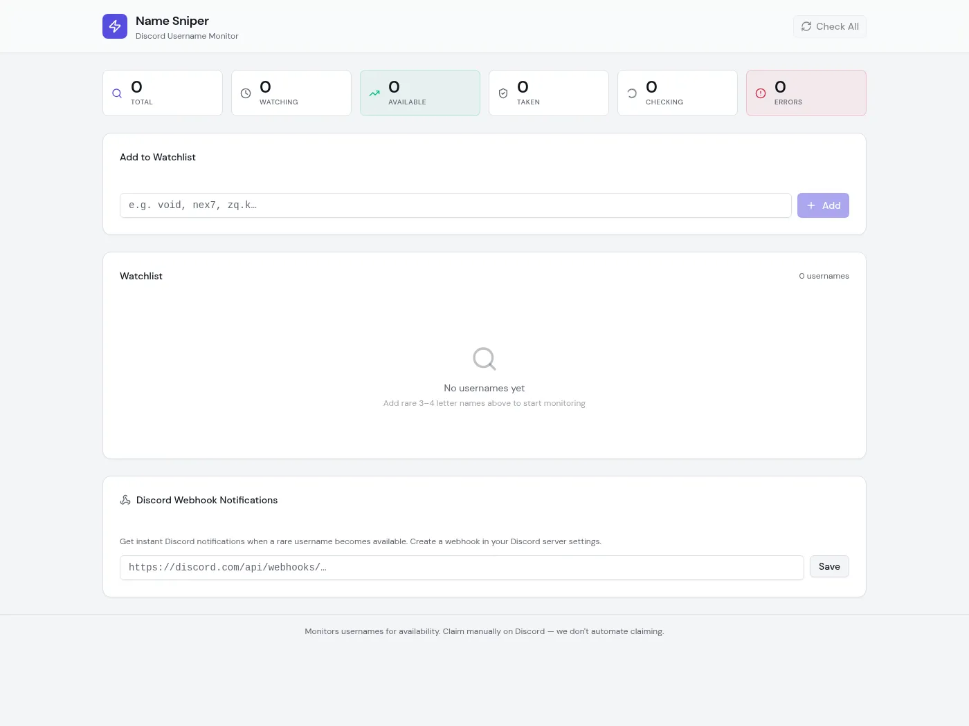 Discord Name Sniper