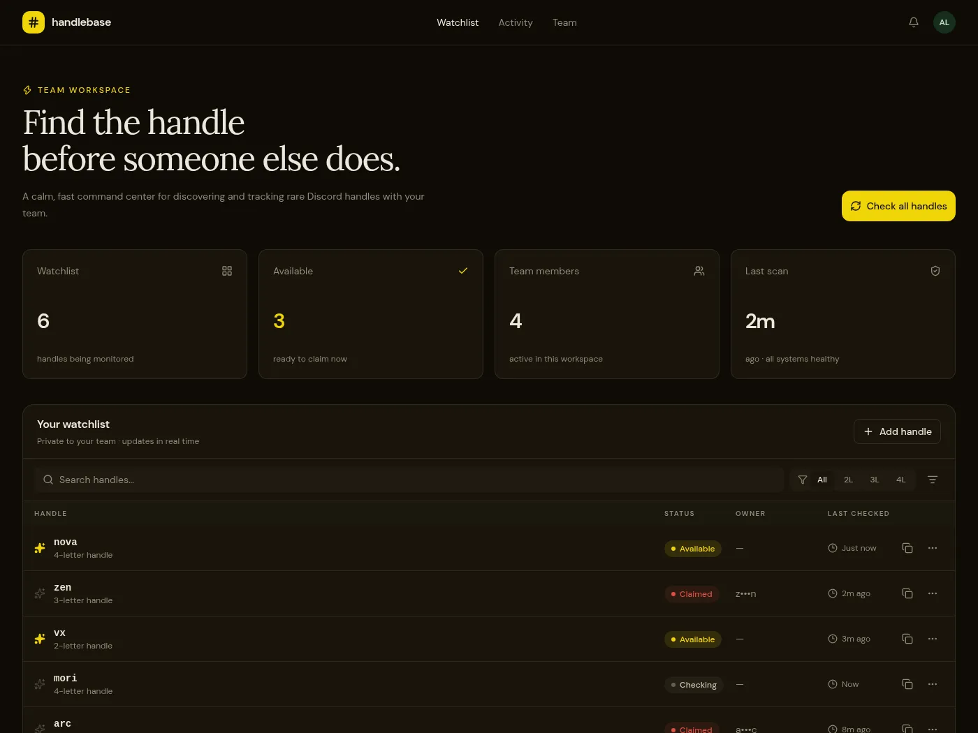 Discord Handle Checker