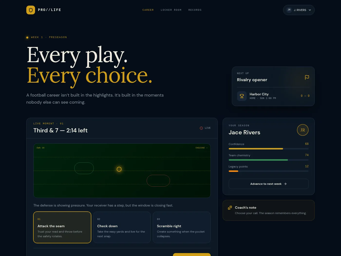 Pro Football Life Sim