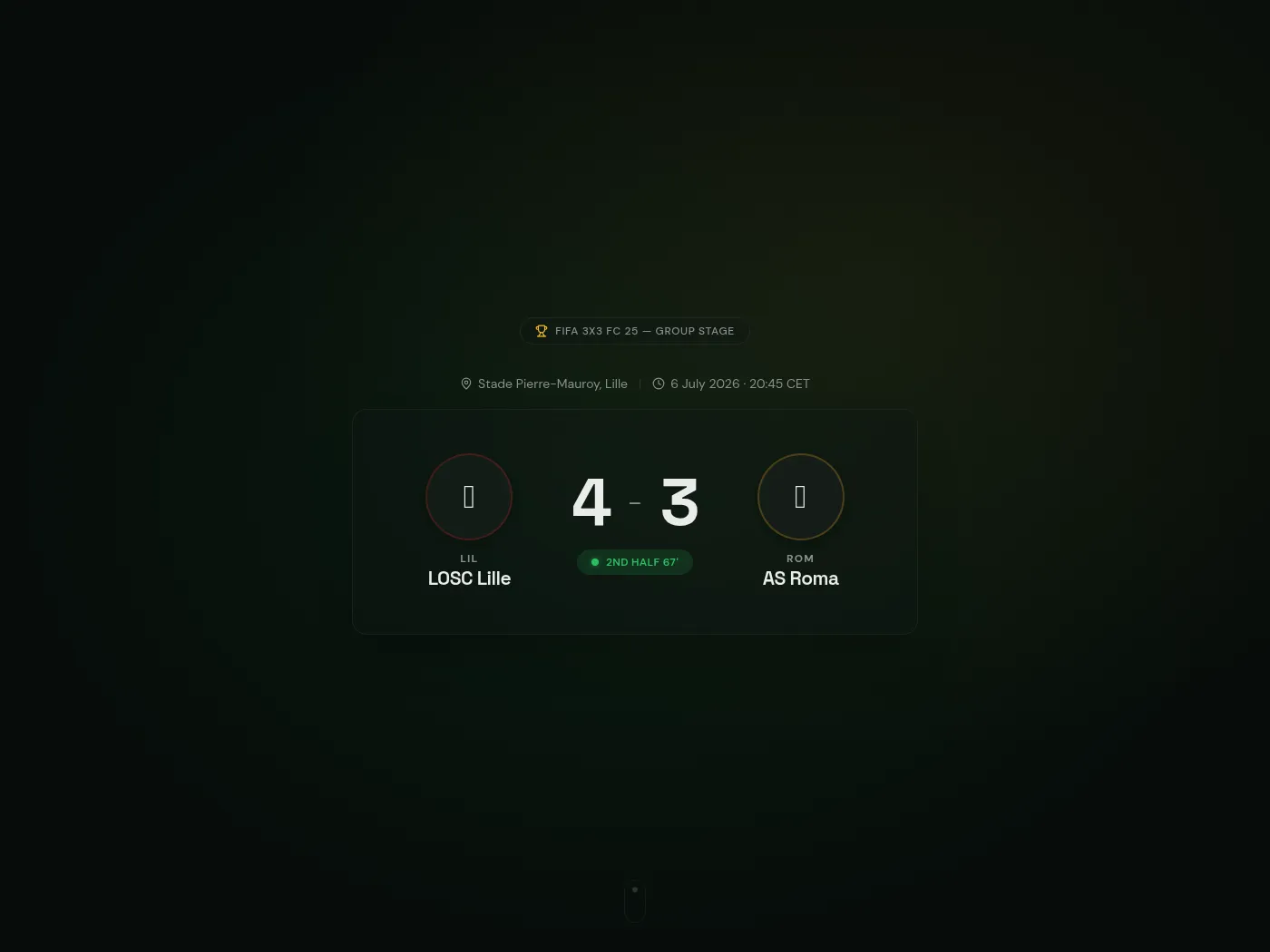 3x3 Football Match Hub